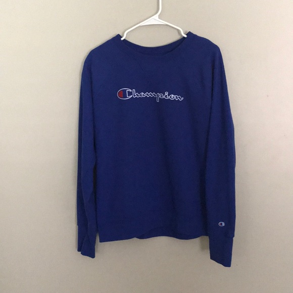 Champion | Tops | Authentic Champion Royal Blue Crewneck | Poshmark